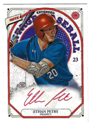 ETHAN PERRY 2023 ONYX VINTAGE EXTENDED BASEBALL ON CARD AUTO RED INK ...