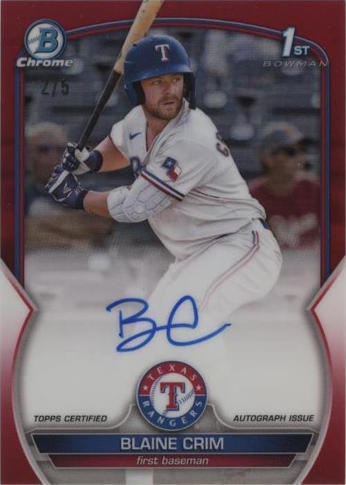 2023 Bowman - Chrome Prospect Autographs Blaine Crim #CPA-BC Red ...