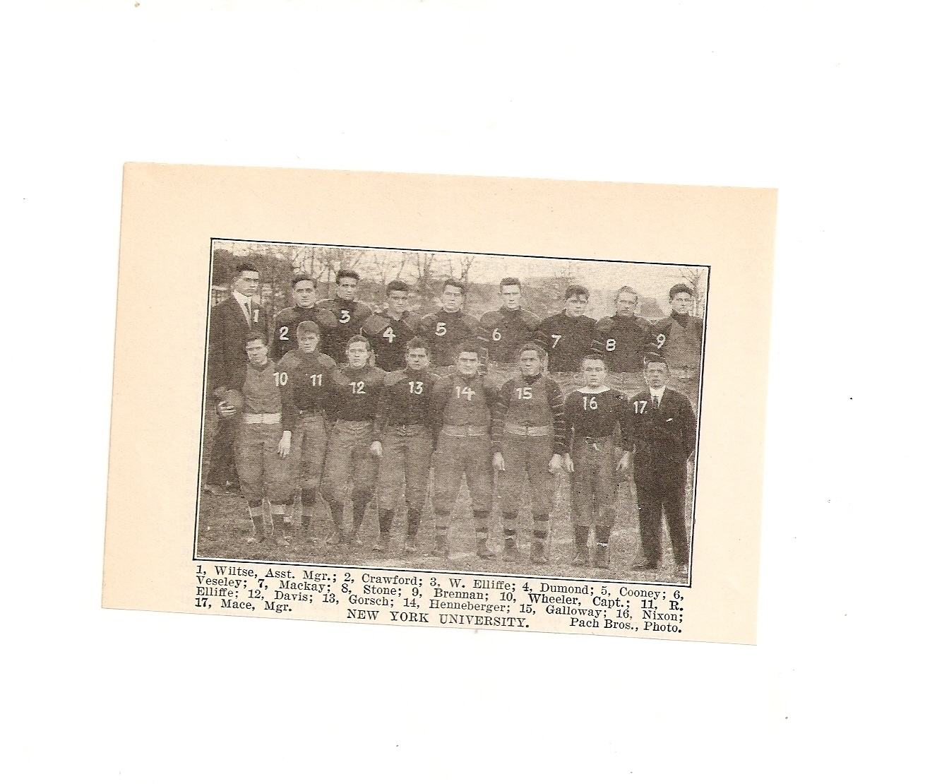 New York University NYU 1909 Football Team Picture | eBay