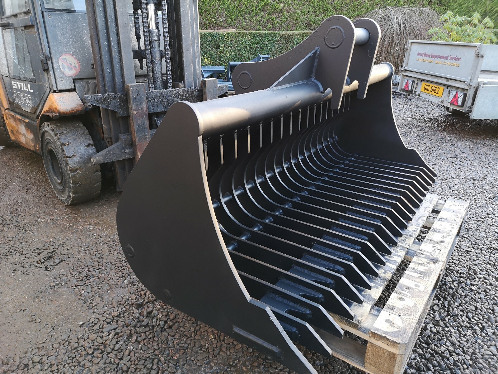6ft 13 14 Ton Excavator Lawn Rake Riddle Bucket Hardox Tips | eBay UK