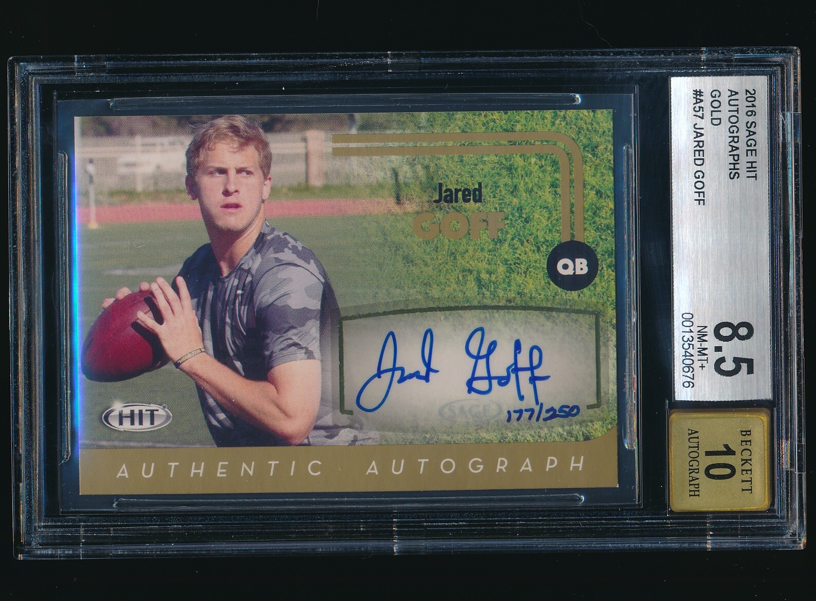 2016 SAGE Hit - Autographs Jared Goff #A57 Gold /250 (AU, RC) for sale ...