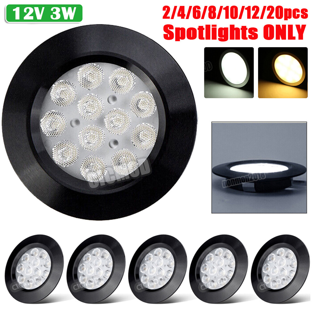 12V Recessed LED Spot Ceiling Lights for VW T4 T5 Camper Van Caravan ...