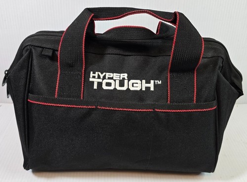 Hyper Tough 12'' Polyester Tool Bag Full-Length Zipper Double Strap ...