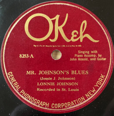 Lonnie Johnson - Mr. Johnson's Blues / Falling Rain Blues (Shellac, 10 ...