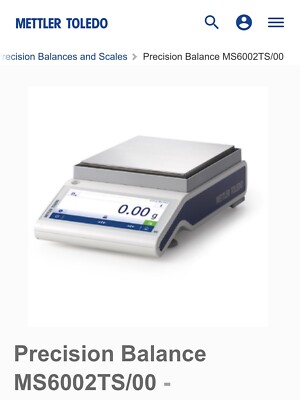 Mettler Toledo, MS6002TS, Precision Balance, 6,200 g x 0.01 g | eBay
