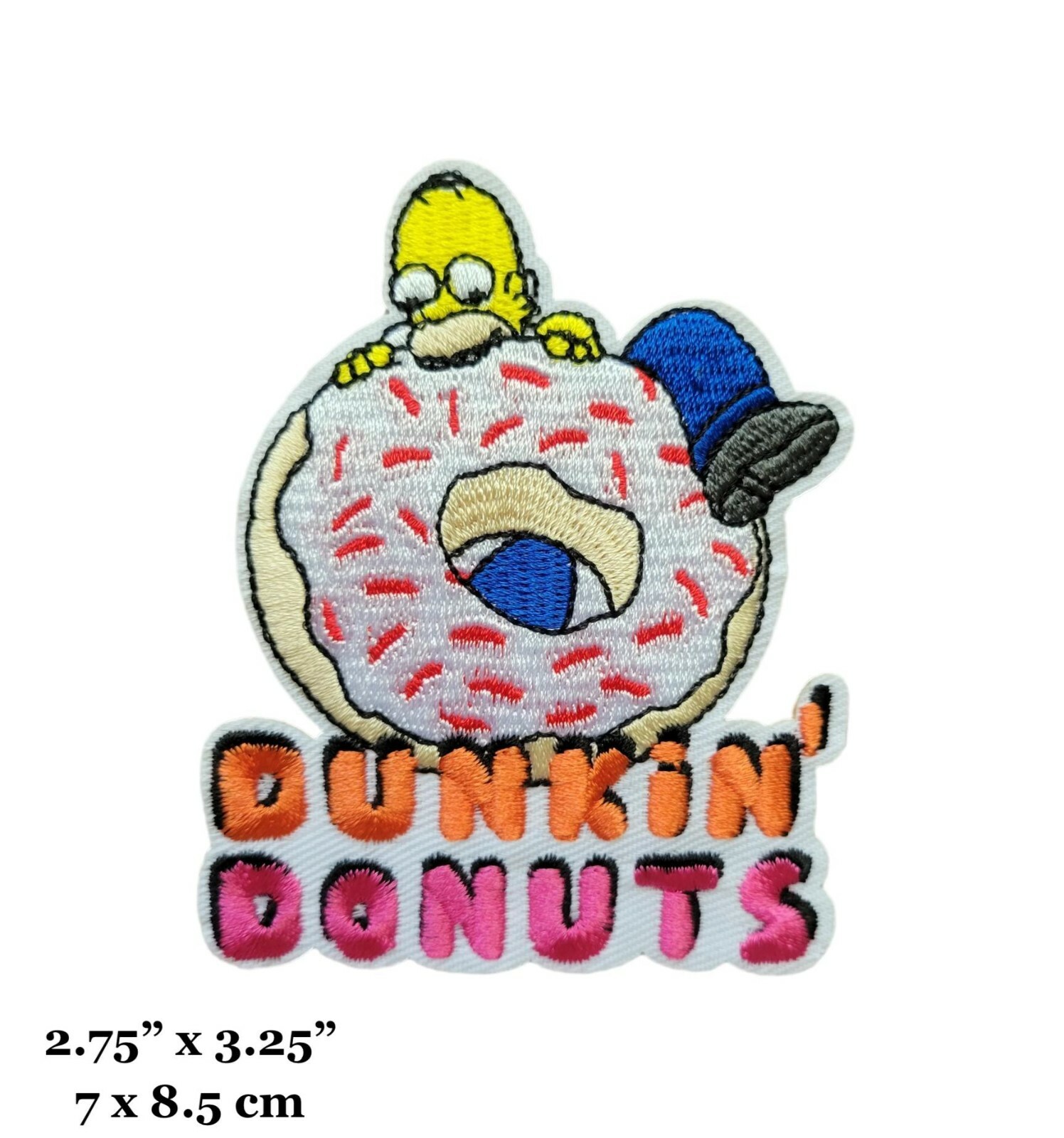 The Simpsons Homer Simpson Dunkin Logo Big Donut Embroidered Iron On ...