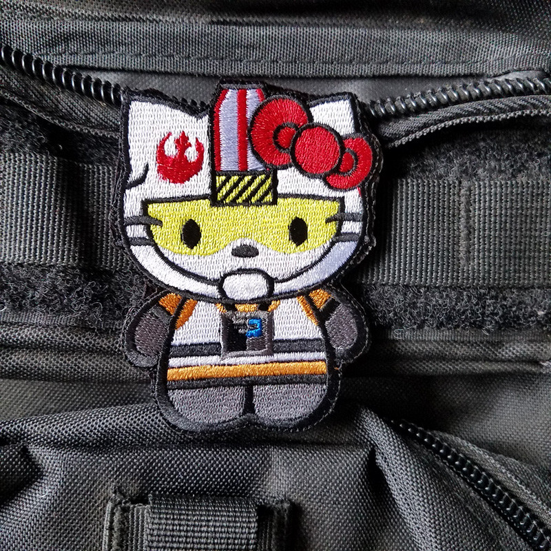 Cartoon Hello Kitty Jedi Hook Patch Embroidered Militray Tactical Badge ...