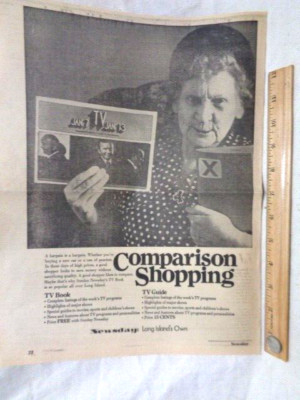 Vintage Ad 1973 Newsday TV Guide full page old advertising | eBay