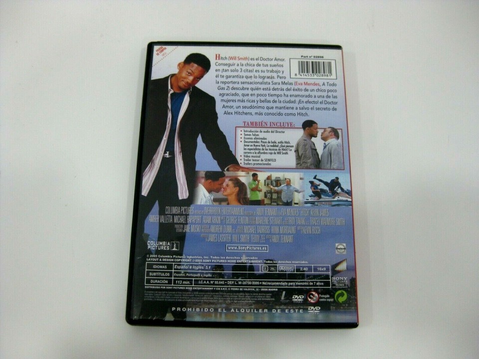 Hitch DVD Will Smith Andy Tennant Eva Mendes | eBay