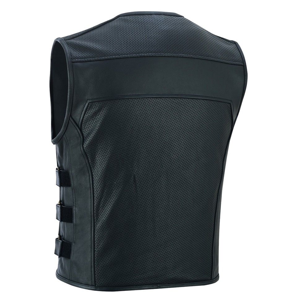 Herren Lederweste Kutte Motorrad Chopper Weste Clubweste Rockerweste ...