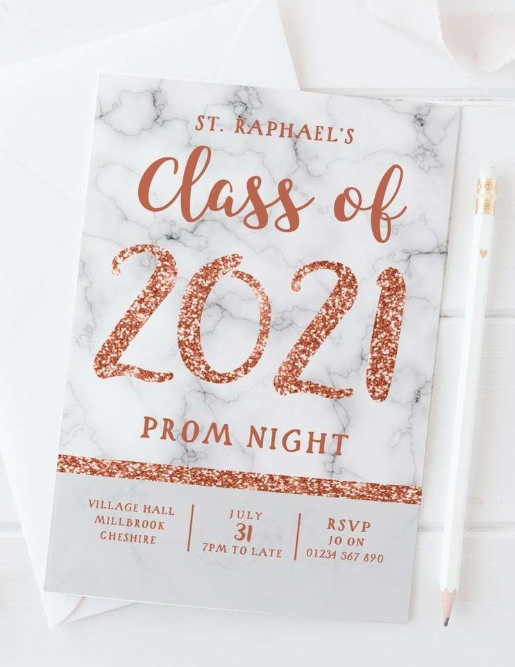 Graduation Prom Leavers Invitations -Personalised Party Invitations ...