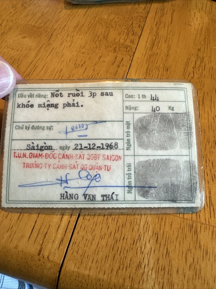 Orig South Vietnam Civilian ID Card Guarantee War Issue Cute Girl ...