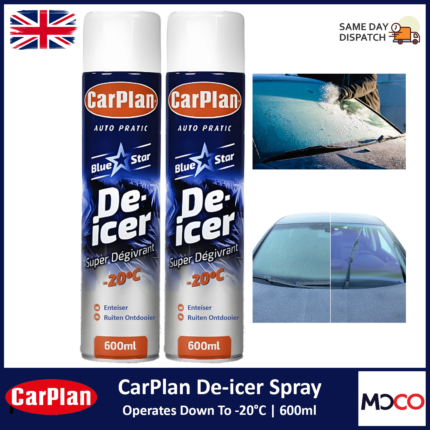 CarPlan Car Window Windscreen Lock De Icer Spray Antifreeze Frost Ice ...