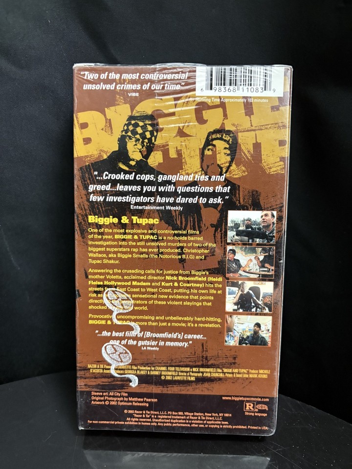 SEALED Biggie & Tupac / 2Pac - The Story Behind - 2002 Razor & Tie VHS ...