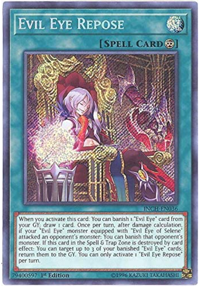 Yu-Gi-Oh! - Evil Eye Repose - INCH-EN036 - Secret Rare- 1st ed - NM/M ...