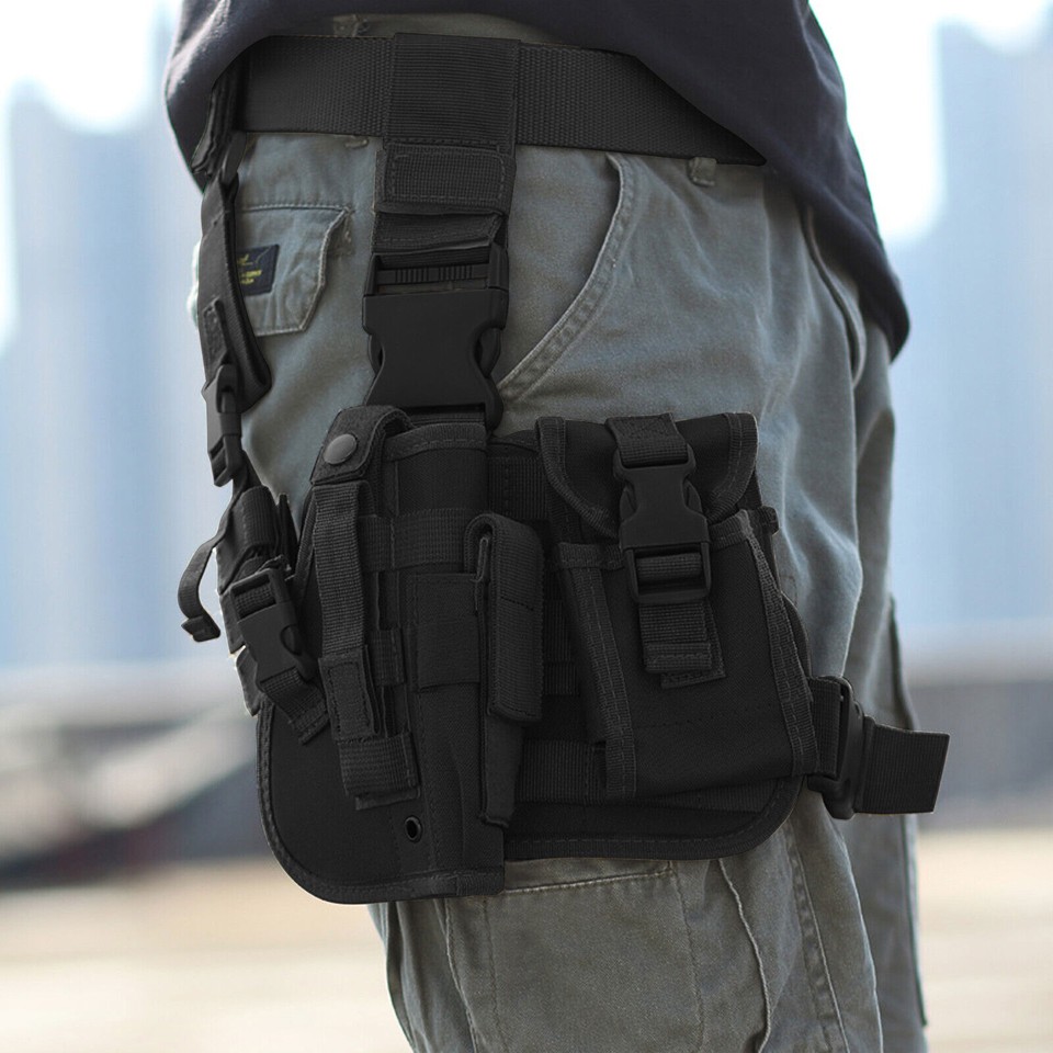 Military Drop Leg Holster Tactical Thigh Pistol Gun Pouch Right Hand ...