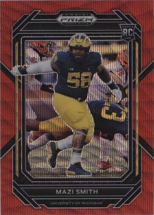 2023 Panini Prizm Draft Picks - Mazi Smith #187 Ruby Wave Prizm (RC ...