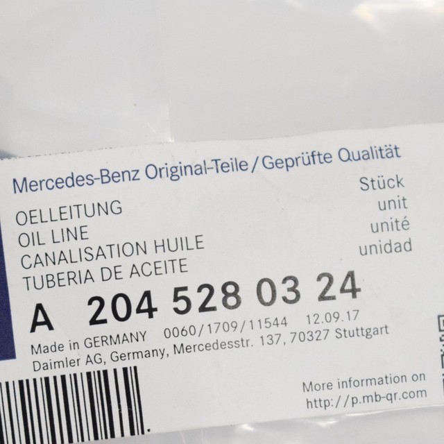 Mercedes-Benz C-class W204 Oil Line Tube A2045280324 2010 Genuine for ...