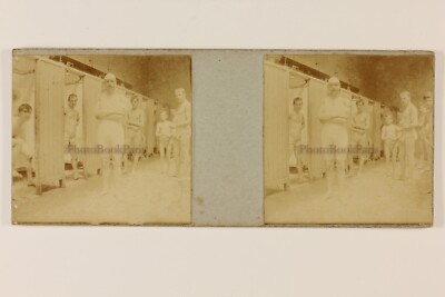 Die Badende snapshot Foto Bastler c1900 Klein Format Stereo Vintage ...