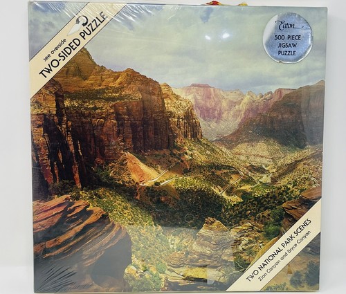 Vtg Eaton 500 Pc Double Sided Puzzle Zion Bryce Canyons National Parks ...