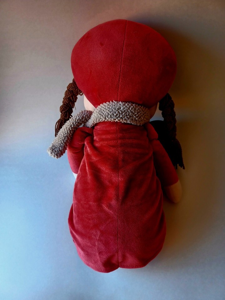 Mee Too Angela Doll Red Bunny Dress Fall Winter Black Shoes Grey Scarf ...
