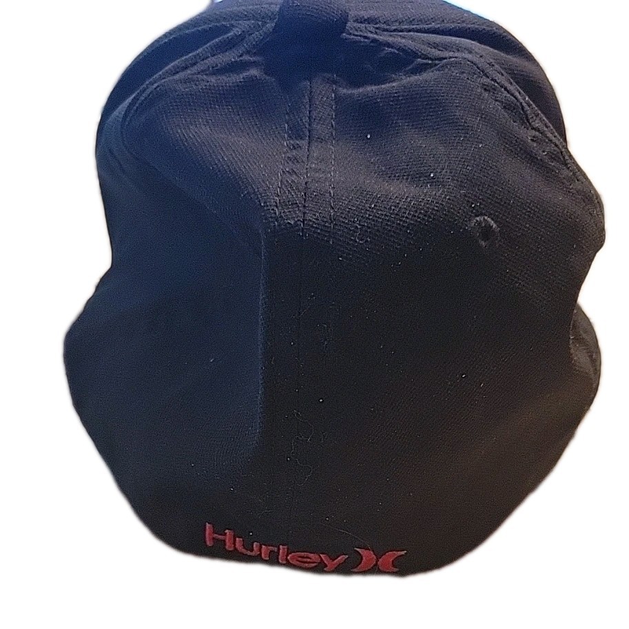Hurley Red Logo S-m Flex Fit Hat Black One Embroidered Red | eBay