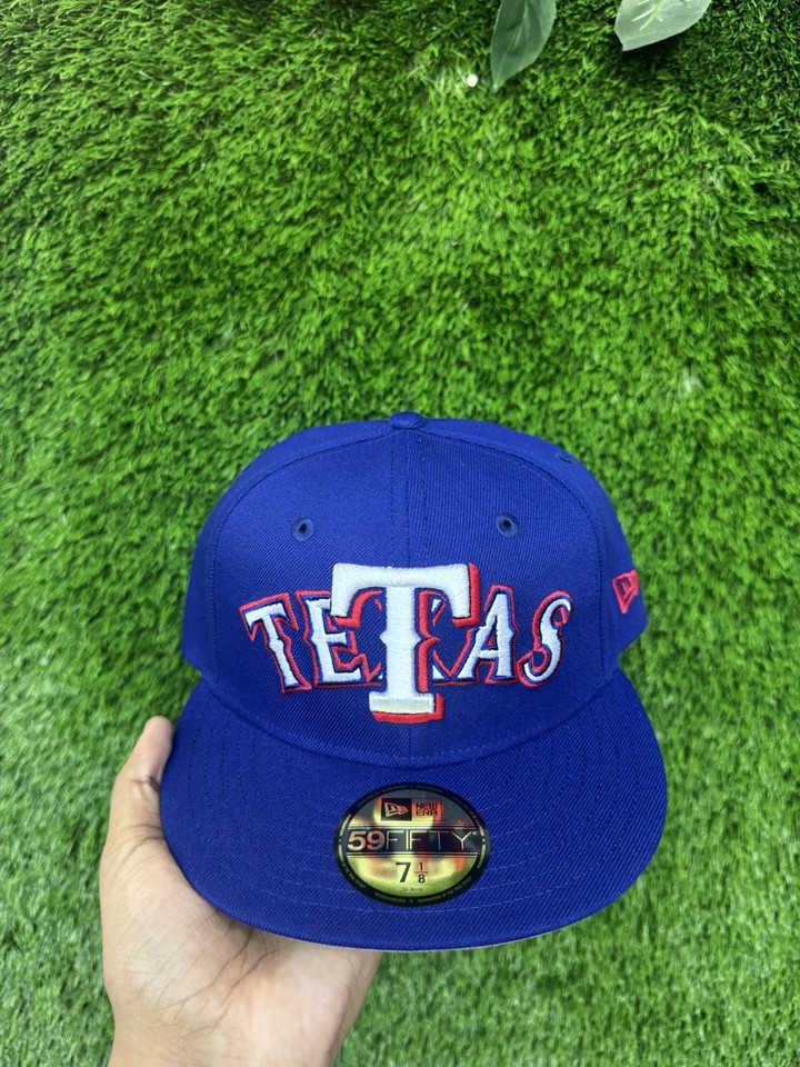 Brand New! Texas "TETAS" Rangers New Era Overlap Hat RARE!!! 7 1/8 ...