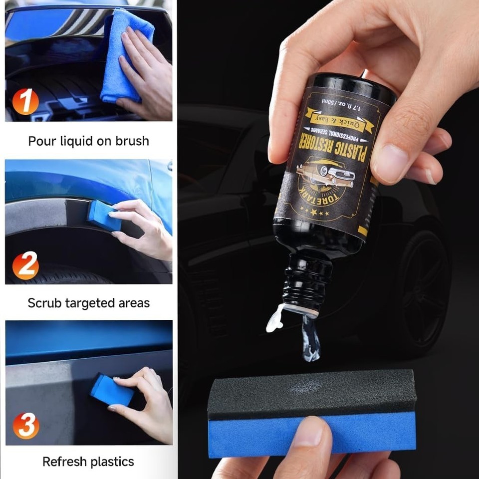 Toretark Ultimate Ceramic Coating&Plastic Trim Restorer with Crystal ...
