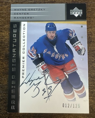 2003 UD Premier Collection Wayne Gretzky On Card Auto Rangers HOF /125 ...