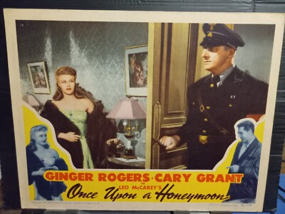 Lobby Card 1942 ONCE UPON A HONEYMOON Ginger Rogers elegant German ...