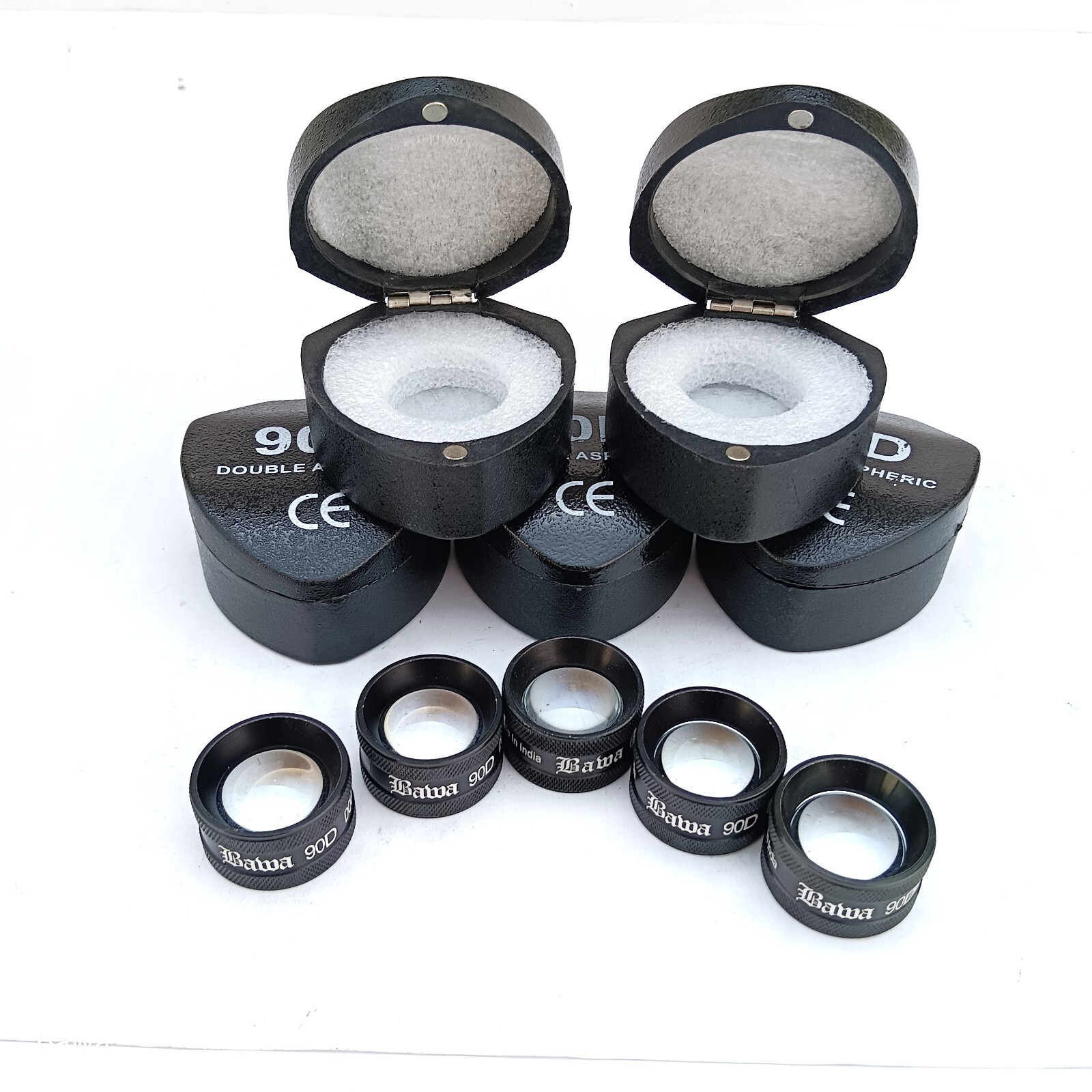 90D Lens 5 Pieces Ophthalmic Diagnostic Double Aspheric With Free ...