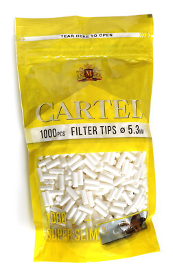 Cartel Cigarette filters extra slim 5.3mm x 1000 filters + 1 extra ...