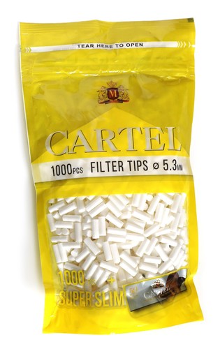 Cartel Cigarette filters extra slim 5.3mm x 1000 filters + 1 extra ...
