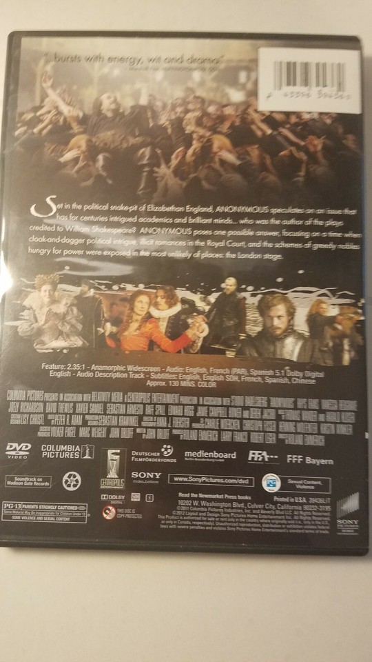 Anonymous (DVD, 2012) Former Rental, Good Condition | eBay