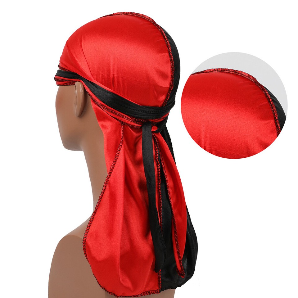 Men Durag Bandana Fit Tie Down Sport Du Rag Head Scarf Wrap Print Bike ...