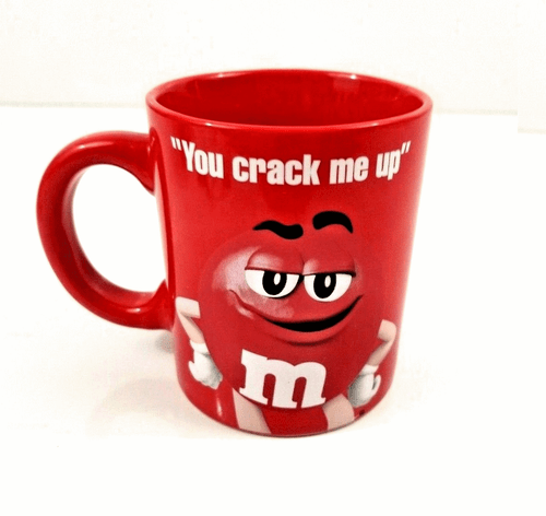 Mars M&M You Crack Me Up Ceramic Coffee Mug Cup Collectible Red 12 Oz ...