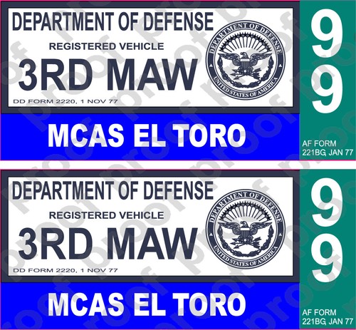 STICKER DOD MCAS EL TORO 99 CLOSED BASE BLUE 50 | eBay