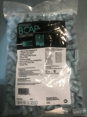 Buchanan B4 B-CAP B4 Wire Connector 250 Pack, ~MADE IN USA | eBay