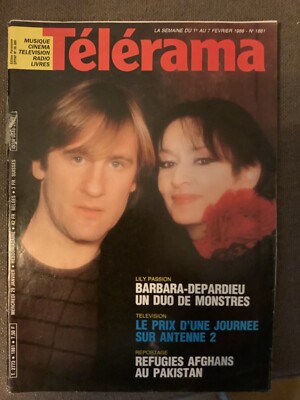 Télérama 1881 1/02/1986 Depardieu Barbara 23/2571 | eBay