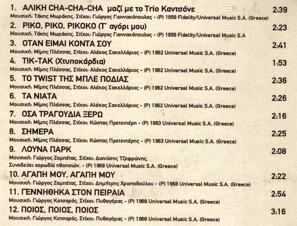 ALIKI VOUGIOUKLAKI (12 golden hits original performances Greek CD) [CD ...