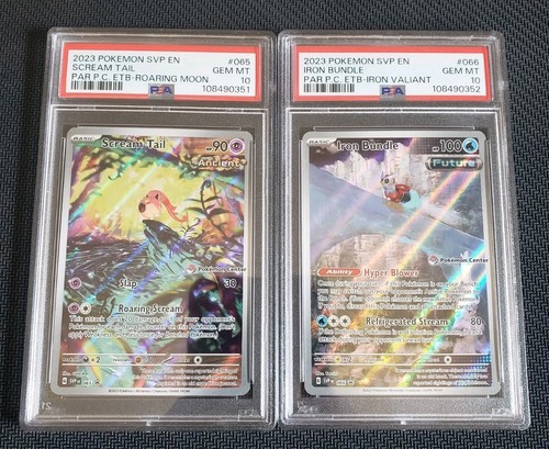 Scream Tail & Iron Bundle PSA 10 Lot Paradox Rift Pokemon Center Promo ...