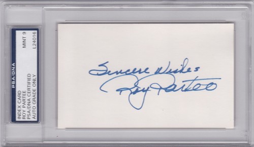 Roy Partee Boston Red Sox Signed Index Card PSA DNA Auto 9 1946 World ...