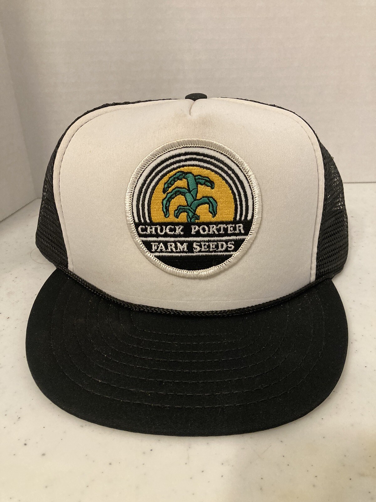 Vintage Chuck Porter Farm Seeds Mesh Snapback Hat - Gem