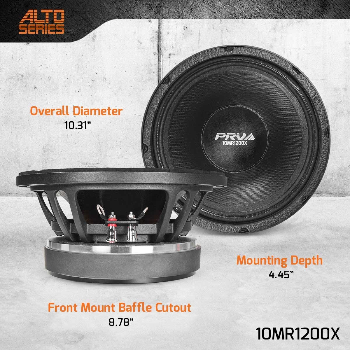 2x PRV 10" Midrange Speaker 10MR1200X 2400W 8 Ohm High Output Pro Audio ...