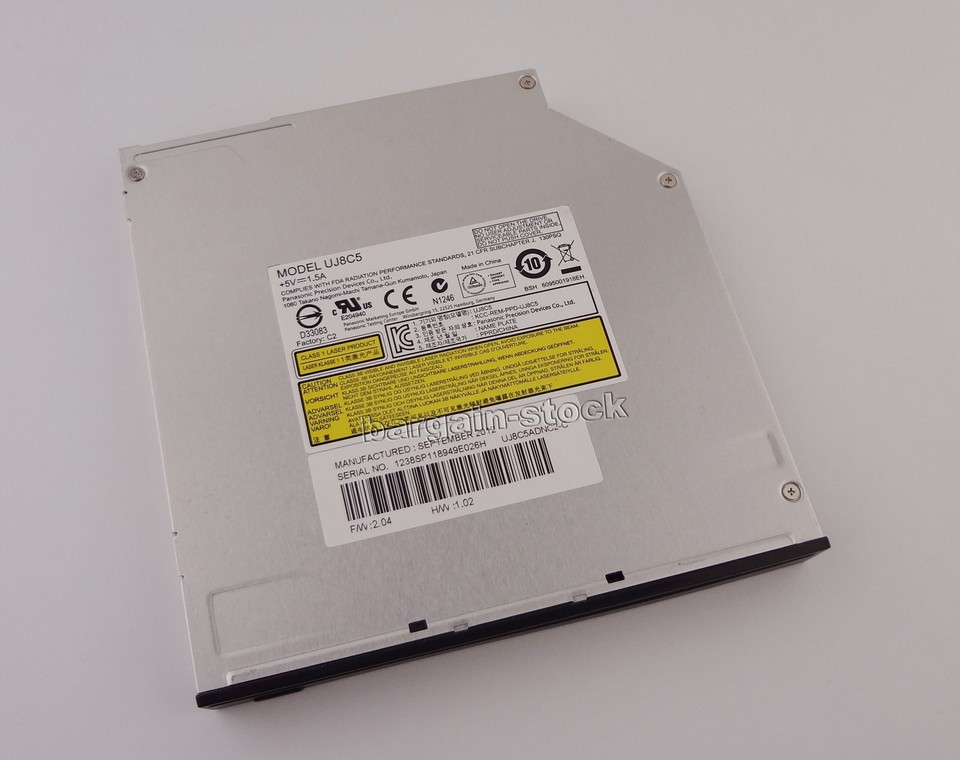 Panasonic Matshita UJ8C5 Laptop SATA Slot Load CD DVD RW Burner Drive ...
