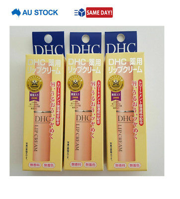 3 pack - DHC Japan Medicated Lip Care Cream Balm 1.5g **FREE AUST ...