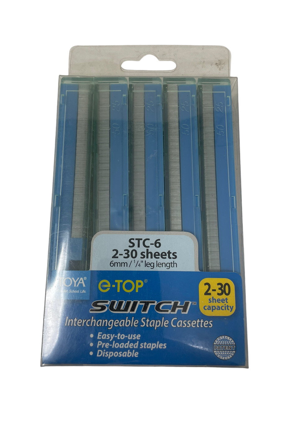 Itoya Heavy Duty Pre-loaded Disposable Staples Cassette Capacity 30-50 ...