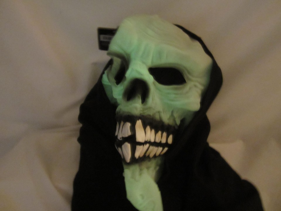 Halloween Skeleton Glow In The Dark Mask Zombie Dead Goon Rotting Flesh ...