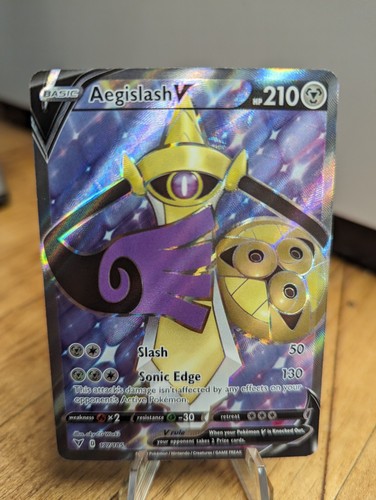 Aegislash V 177/185 Full Art Holo Ultra Rare SWSH Vivid Voltage Pokemon ...