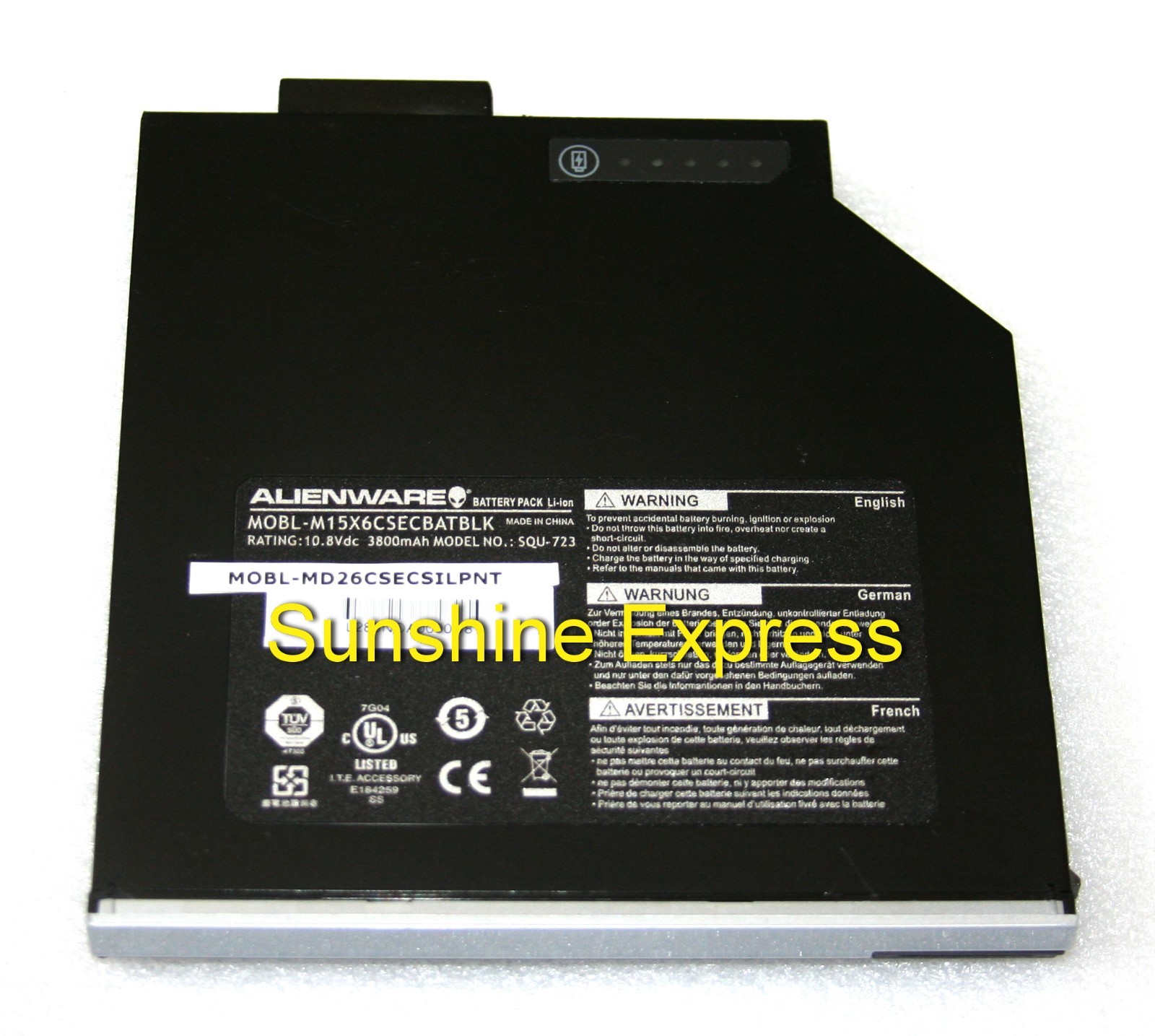 OEM Dell Secondary Battery SQU-723 M0BL-M15X6CSECBATBLK for Alienware ...
